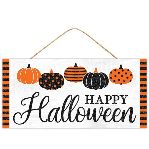 Wooden Halloween Sign - Patterned Pumpkins, 12" | Monogram Market