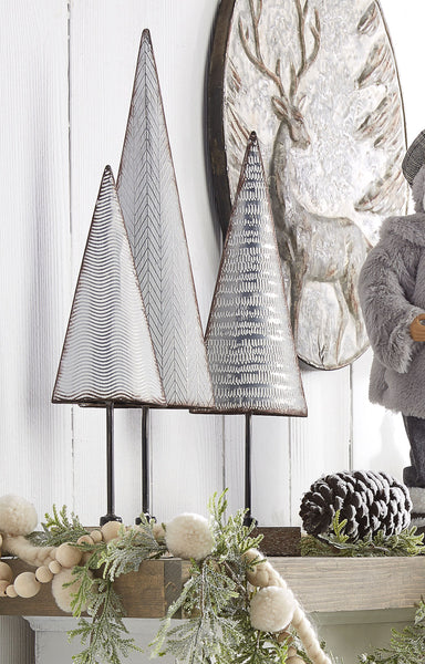 Metal Christmas Trees on Wooden Bases | Monogram Market