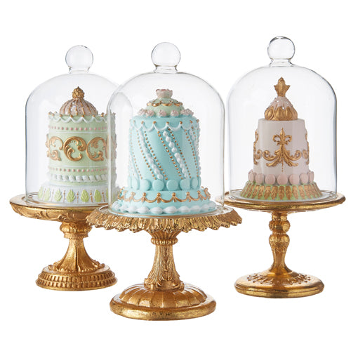 RAZ - Cake in Glass Cloche Christmas Ornaments, 7"– Monogram Market