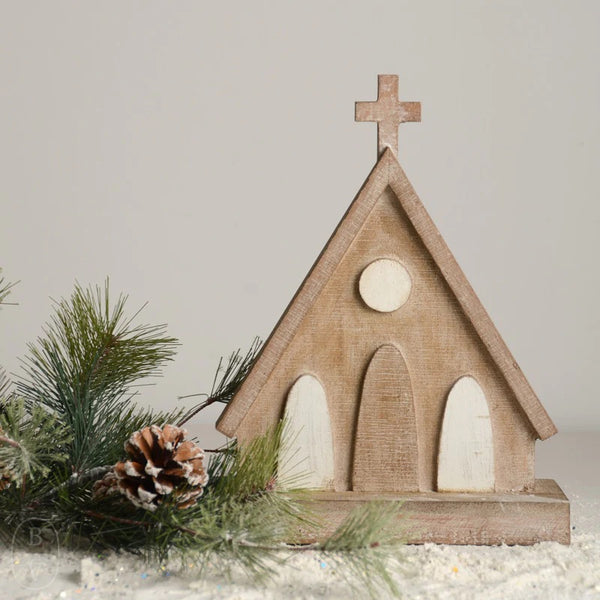 RAZ - Wooden Tabletop Churches | Monogram Market